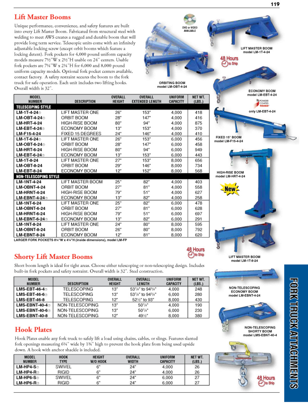 Fork Truck Attachments Equipment Catalogue, Vancouver, BC, Canada