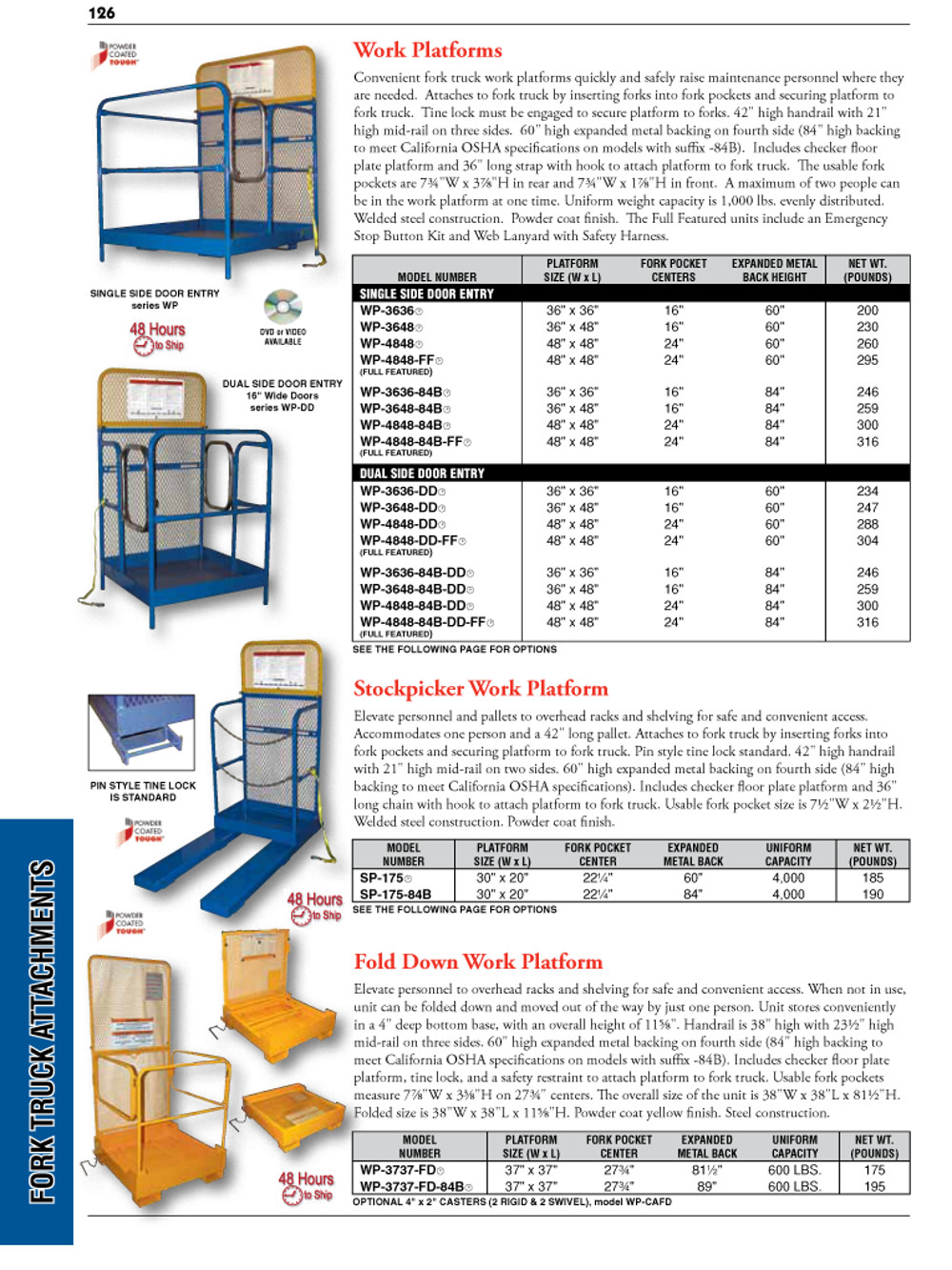 Fork Truck Attachments Equipment Catalogue, Vancouver, BC, Canada