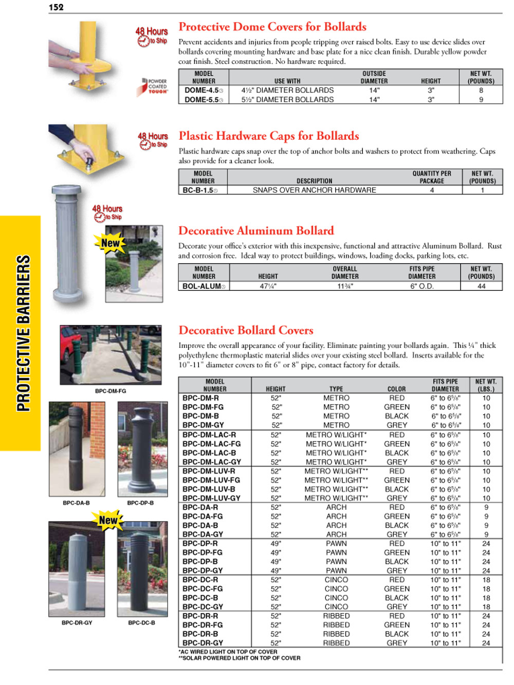Protective Barriers Equipment Catalogue, Vancouver, BC, Canada